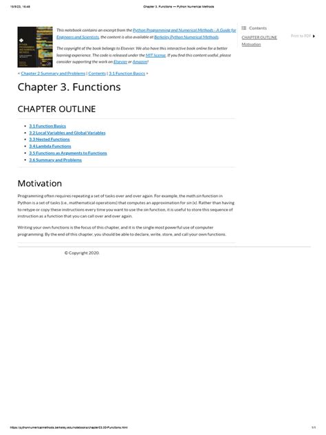 Chapter 3 Functions Python Numerical Methods Pdf