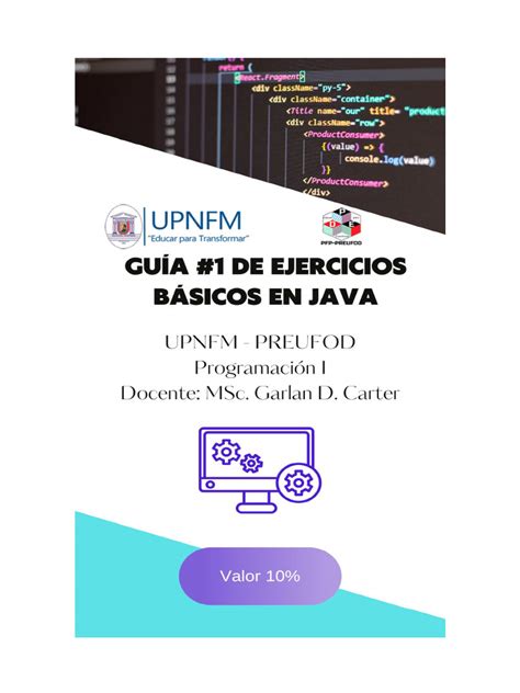 Guía De Ejercicios Básicos En Java Pdf