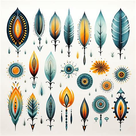 Premium Vector Watercolor Vector Ethnic Elements On White Background