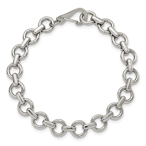 Stainless Steel Round Polished Link Bracelet 8 14in Srb544 825
