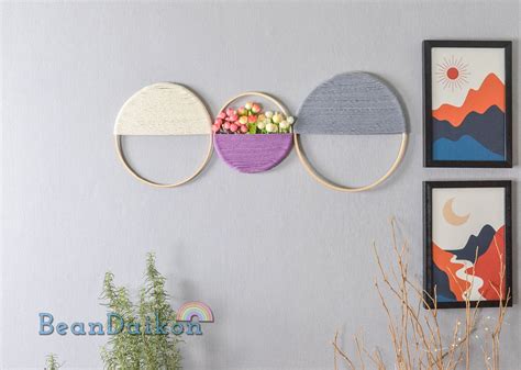 Macrame Circle Wall Hanging Handmade Hoop Wall Art Boho Etsy