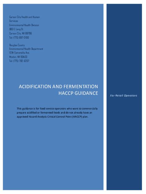 Fillable Online Acidification And Fermentation Haccp Guidance Fax Email