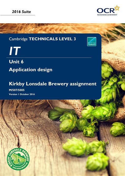 Pdf Unit 6 Application Design Kirkby Lonsdale Brewery Assignment