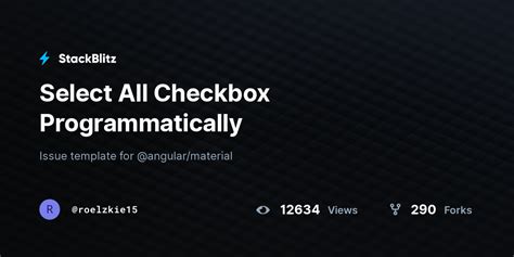 Select All Checkbox Programmatically Stackblitz