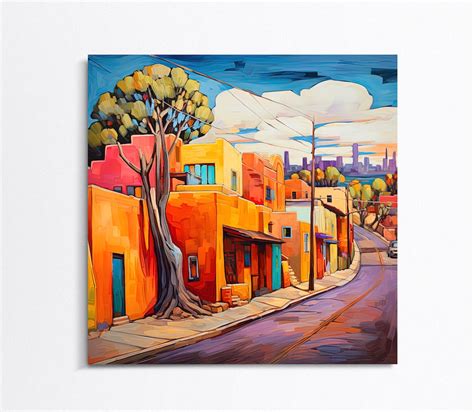 Santa Fe Art Print Santa Fe New Mexico Santa Fe Street Art Home Decor