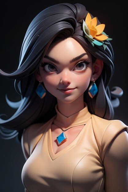 Premium Ai Image 3d Rendering Cartoon Character Pretty Girl Game