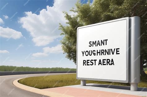 Premium Photo Highway Rest Area Signage Mockup With Blank White Empty