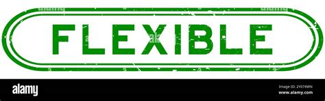 Grunge Green Flexible Word Rubber Seal Stamp On White Background Stock