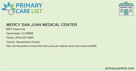 Mercy San Juan Medical Center Primary Care In Carmichae