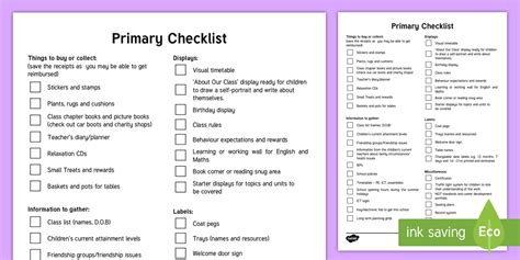 Editable Classroom Checklist And Tips For Primary Teachers