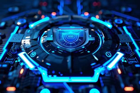 futuristic cybersecurity with advanced digital shield for data