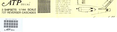 1144 Scale Decal 727 Thrust Reversers