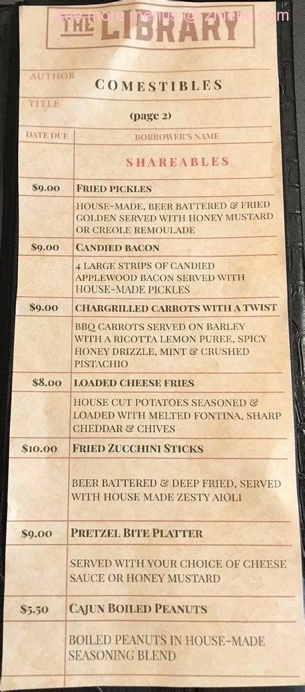 Online Menu Of The Library Restaurant New Orleans Louisiana 70115