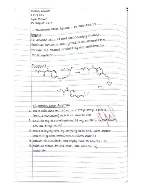 Williamson Ether Synthesis Lab Pdf