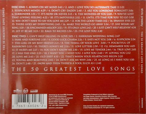 The 50 Greatest Love Songs Cd Eicc Elvis Italian Collector Club