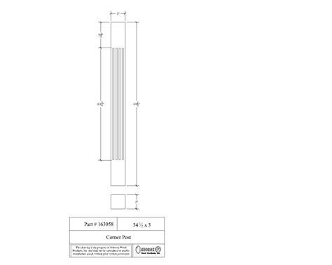 Osborne Wood Lassen Contemporary Two Sided Fluted Post