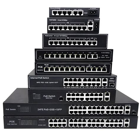 Oem Odm Poe Switch 4 8 16 24 Ports 10 100m And Gigabit Unmanaged 48v