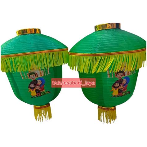 Eid Ul Fitri Lampion Decoration 1 Set Contains 2 Pcs Size 12 16 Inch Eid Hanging Lampion
