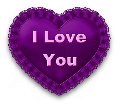 Purple Heart With I Love You Text