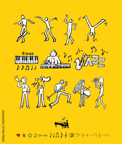 Vetor De 음악회 포스터 손으로 그린 음악 일러스트 Do Stock Adobe Stock