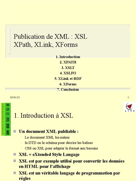 publication de xml xsl xpath xlink xforms pdf xml extensible