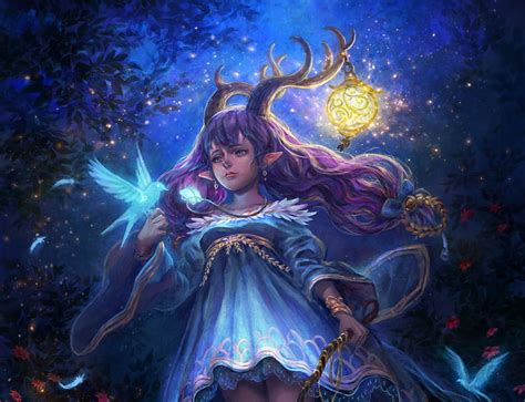 Anime Forest Spirit Girl