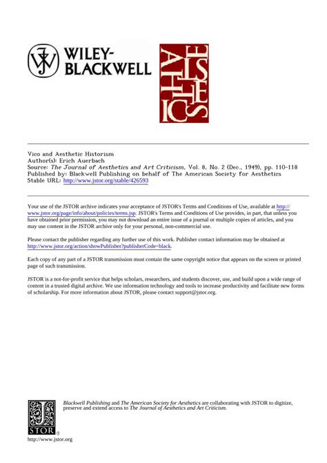 Pdf Auerbach Erich Vico And Aesthetic Historism 1949 Dokumen Tips