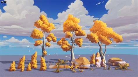 Autumn Nature Pack Roblox Trees Rocks And Vegetation 20 Assets