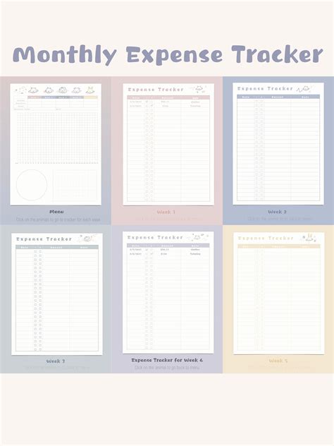 Cute Expense Tracker Digital Expense Tracker Monthly Expense Tracker Ipad Expense Tracker