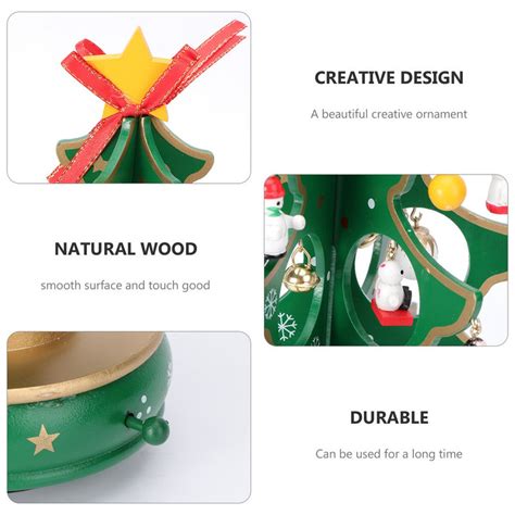 Badubg Кутия Коледна елха Ретро дървена висулка Класически качествен