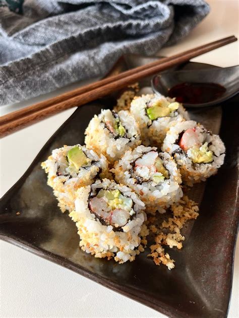 Easy California Crunchy Sushi Roll Recipe The Tasty Bite