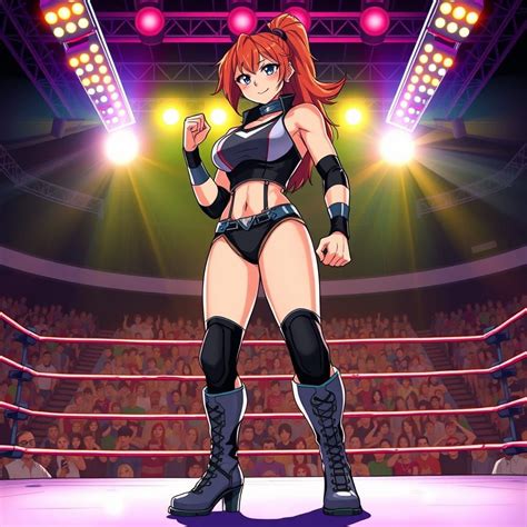 Sleek Anime Style Female Wrestler Ready For Battle Ai Art