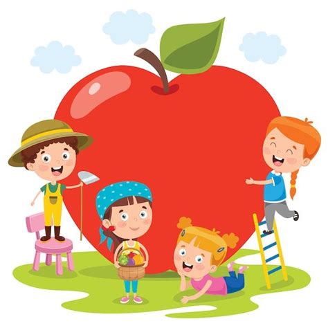 Premium Vector Fresh Fruits For Healthy Eating Cute Art School