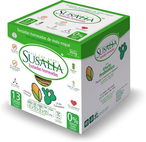 Susalia Tostadas De Maiz Con Nopal 200gr Caja Con 12 Piezas Paquete