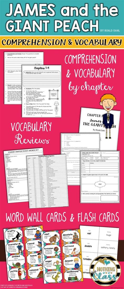 James And The Giant Peach Comprehension Questions And Vocabulary