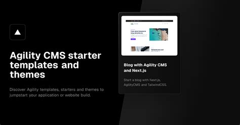 agility cms starter templates and themes vercel
