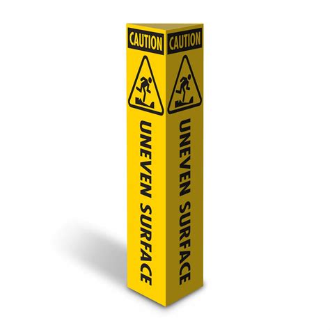 Caution Uneven Surface Corflute Bollard Cover New Signs