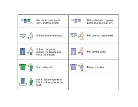 Printable Getting Dressed Visual Schedule