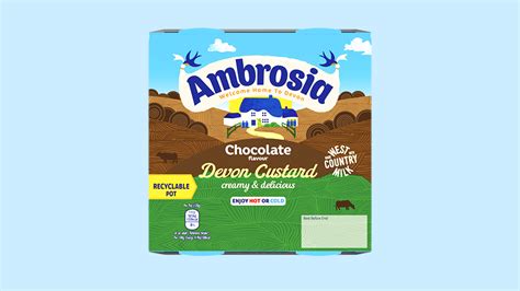 Ambrosia Chocolate Flavour Devon Custard 4 X 120g 480g Ambrosia