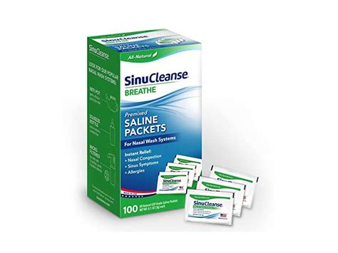 Sinucleanse Pre Mixed Saline Packets 100 Count Ingredients And Reviews
