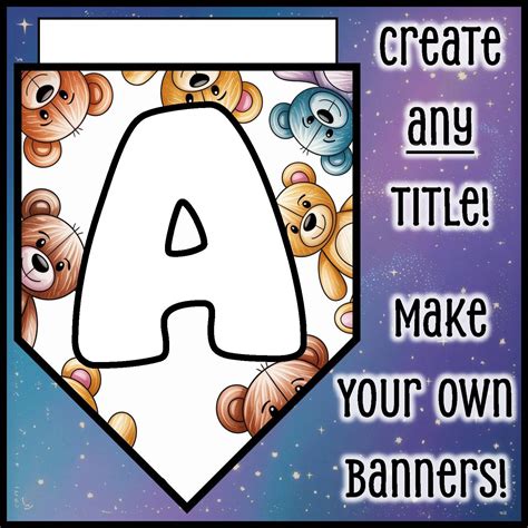 Cute Retro Teddy Bears Bulletin Board Bunting Letters Classroom Wall