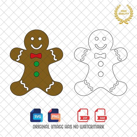 Gingerbread Man Svg Etsy