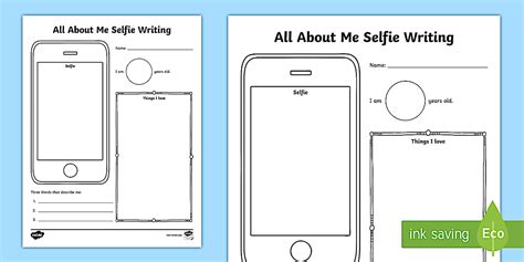 All About Me Selfie Writing Worksheet Back To School Twinkl