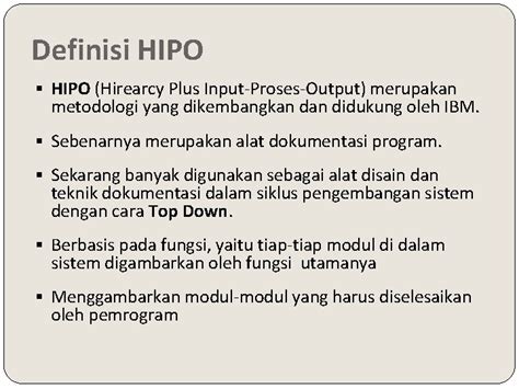 Analisis Perancangan Sistem Pertemuan 7 Hierarchy Input Prosesoutput
