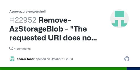 remove azstorageblob the requested uri does not represent any