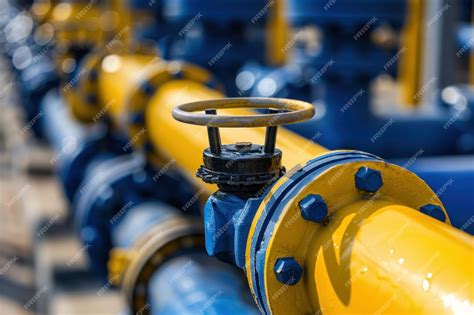 Gas Tap Pipeline System Near Natural Gas Station Premium Ai Generated