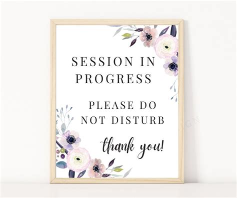 Session In Progress Door Sign Printable Please Do Not Disturb Sign