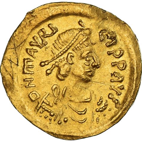 Coin Maurice Tiberius Tremissis 582 602 Constantinople Gold