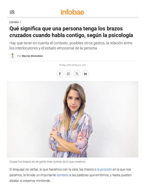 Significado De Brazos Cruzados En Conversación Pdf Comunicación No