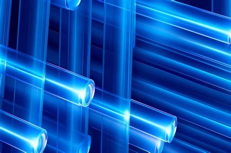 Premium Photo Blue Background With Fluorescent Tubes